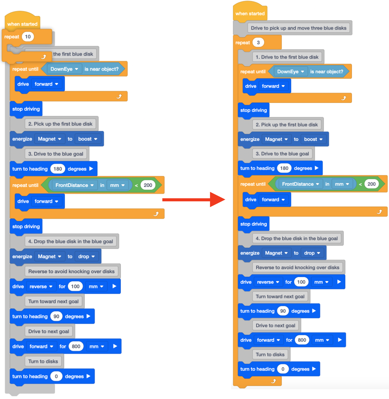 Vex Cs Unit 8 Moving Disks With Loops Lesson 4 Move A Red And Green Disk